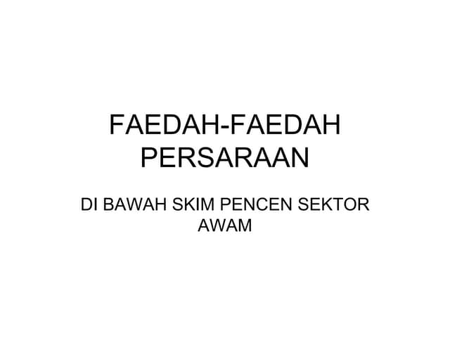 Persaraan dan kaedah persaraan | PPT