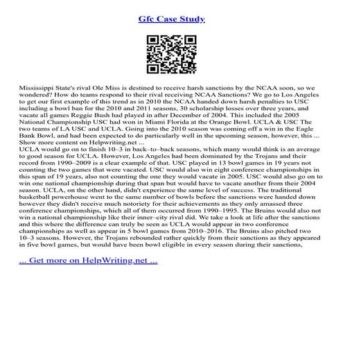 Gfc Case Study | PDF | College Football | College Sports