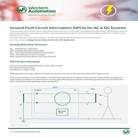 Ground Fault Circuit Interrupters (GFCIs) for AC & DC Systems | PDF