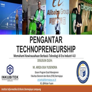 Technopreneurship 01. Pengantar Technopreneurship | PPTX