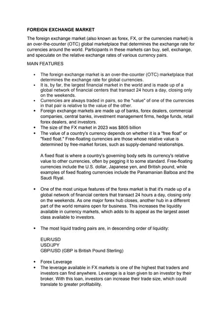 Economics Project Class 12 (Foreign Exchange Markets) | PDF | Stocks ...