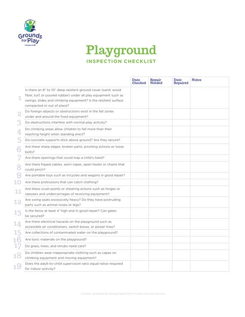 Playground Safety Features | PDF