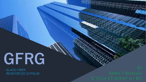 Glass Fiber Reinforced Gypsum (GFRG) Panel | PPTX | Civil Engineering ...