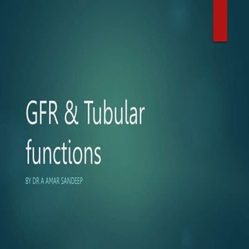 GFR & Tubular functions.pptx | Chemistry | Science
