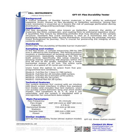 GFT-01 Flex Durability Tester: ASTM F392 Compliant for Flexible ...