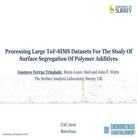 Processing Large ToF-SIMS Datasets For The Study Of Surface Segregation Of Polymer Additives | PPTX