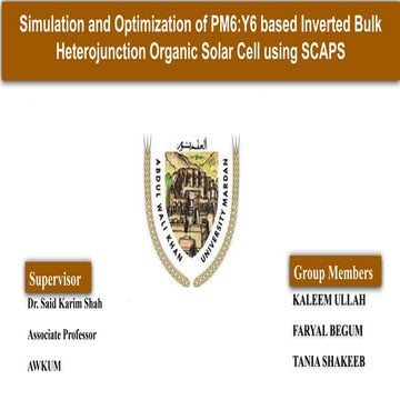 Solar cell Modeling with Scaps 1-D | PPTX