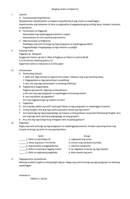 Semi detailed lesson plan | DOCX