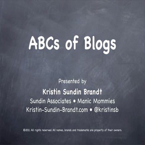 ABCs of Blogs | PDF | Internet | Computing