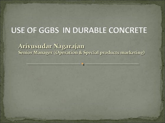 GGBS | PPTX | Chemistry | Science