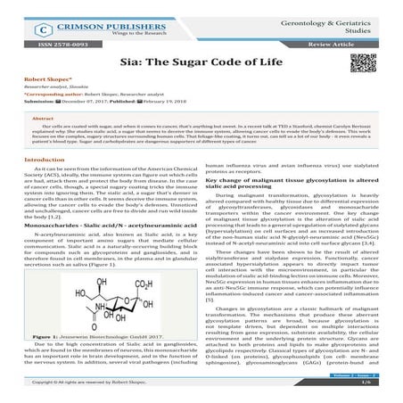 Crimson Publishers- Sia: The Sugar Code of Life | PDF
