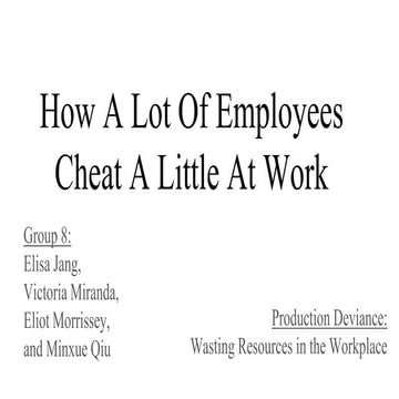 Workplace deviance: cheating at work | PPT