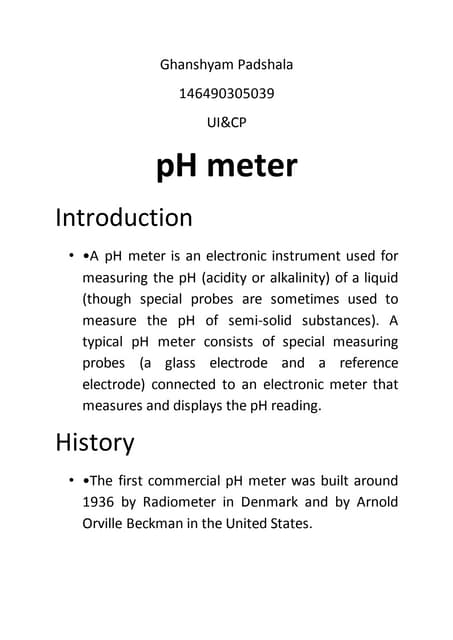 Ph meter | PPTX