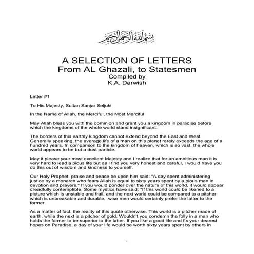 Ghazali letters-to-statemen | PDF