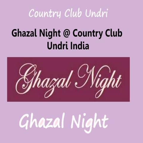 Ghazal Night @ Country Club Undri India | PPT