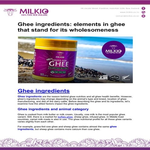 Ghee ingredients | PDF