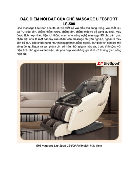 Ghế Massage Lifesport Ls 500 Pdf