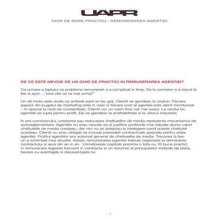 Ghid De Bune Practici Remunerarea Agentiei | PDF