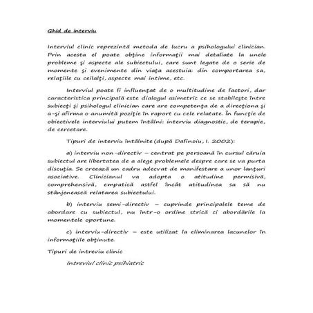 Ghid de interviu | DOCX