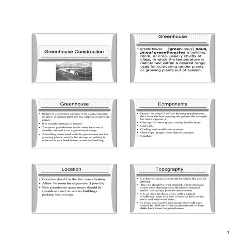 Materials for construction of green houses | PDF