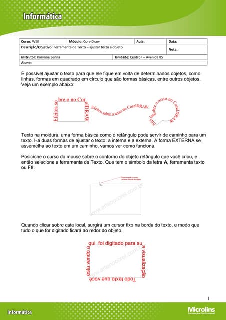 Tutorial do Inkscape: Ferramenta Texto | PDF