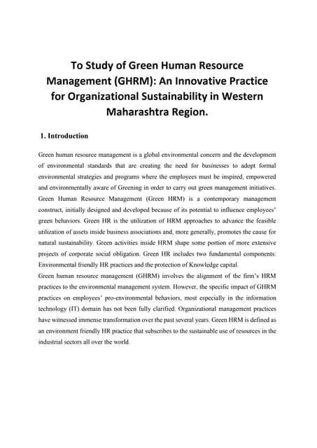 Green hrm | PPTX | Green Solutions | Business