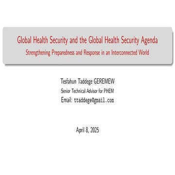 Global Health Security (GHS) and the Global Health Security Agenda ...