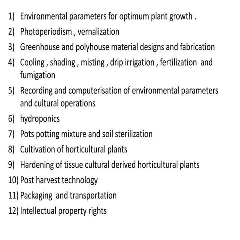 environmental parameters for optimum plant growth... | PPTX