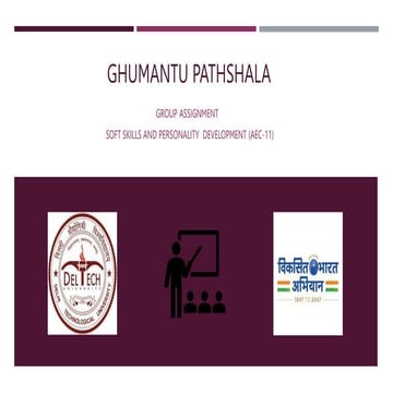 GHUMANTU PATHSHALA to teach below poverty line children | PPTX