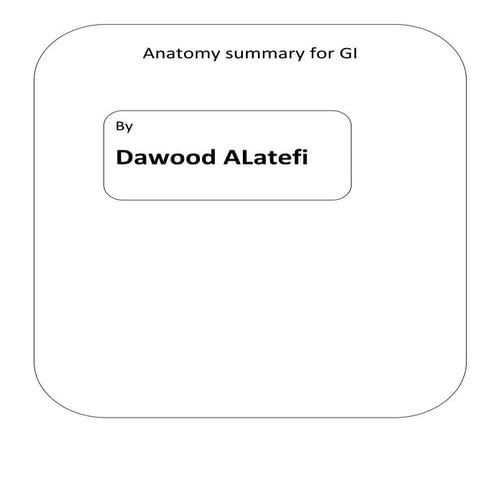 Anatomy of the gastrointestinal system by Dawood Alatefi | PDF