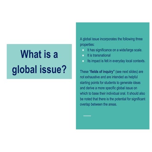 What is a global issue english A ib presentation | PDF