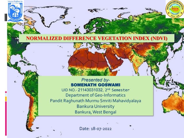 Normalized Difference Vegetation Index | PPTX