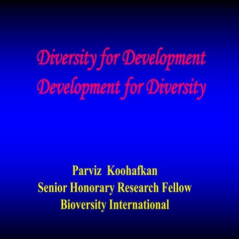 Diversity for Development, Development for Diversity | PPTX