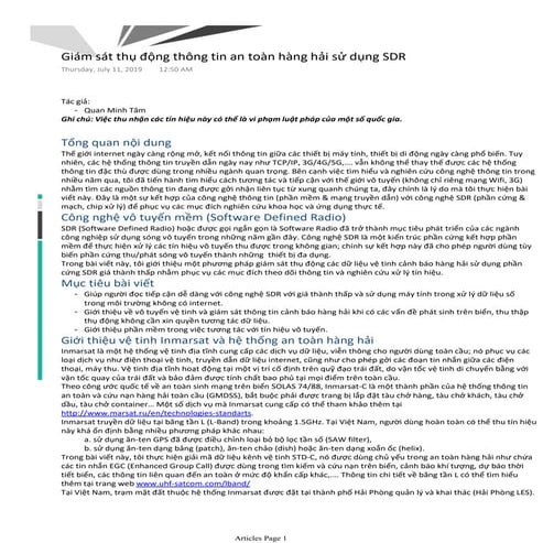 Giam sat thu dong thong tin an toan hang hai su dung sdr | PDF