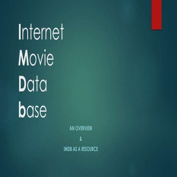 Internet Movie Database (IMDB) Presentation | PPTX