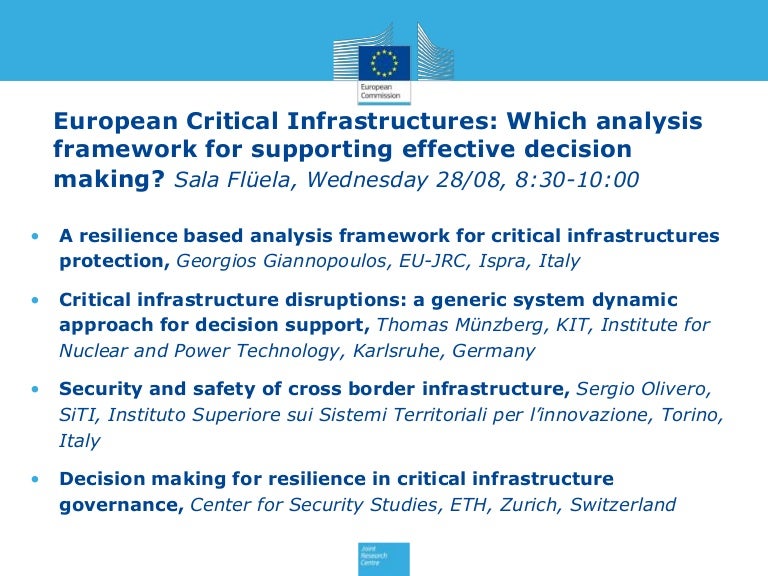 European critical infrastructures: which analysis framework for suppo…