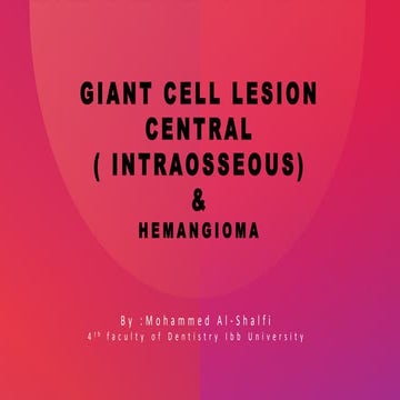 Central giant cell granuloma | PPTX