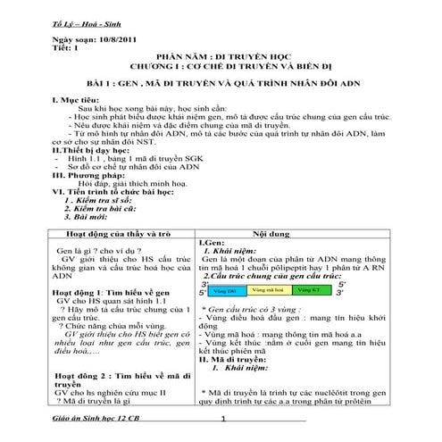 Giao an sinh 12 ca nam | PDF