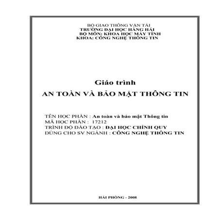 Giao trinh an toan bao mat thong tin | PDF