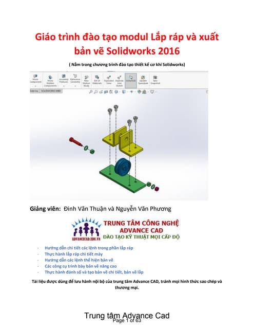 Bài tập Solidworks từ căn bản đến nâng cao - bai-tap-solidworks | PDF