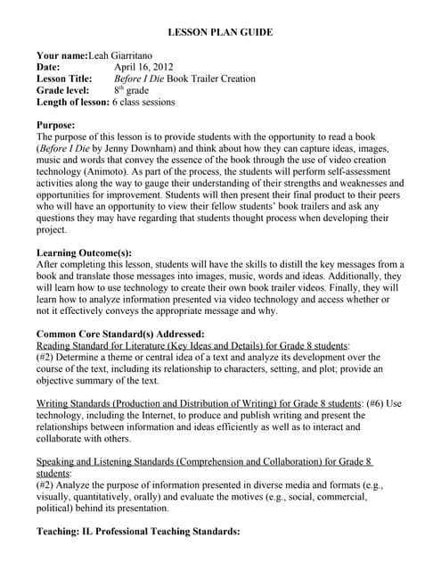 Photography Lesson Plan -Unbound Stockton | PDF