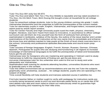 Gia su Thu Duc | PDF