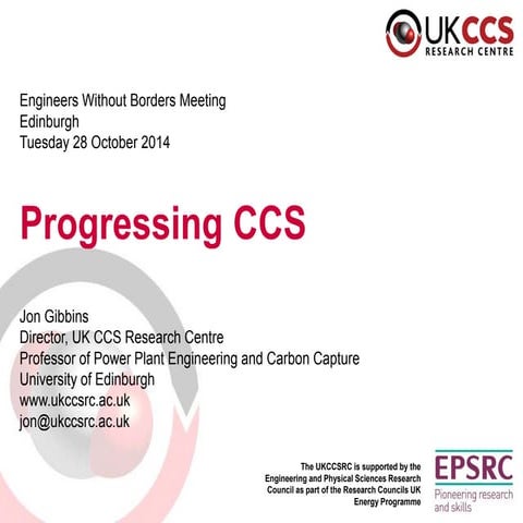 Progressing CCS - Engineers Without Borders | PPT