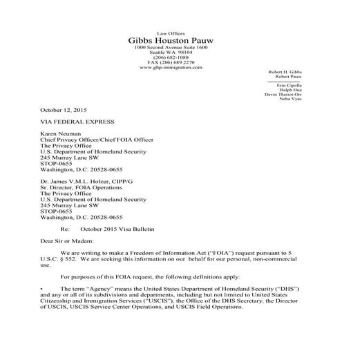 Gibbs dhs foia request 2015 10-12[6] | PDF