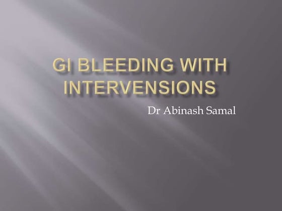 Upper Gastrointestinal bleeding | PPT | Blood Disorders | Diseases and ...