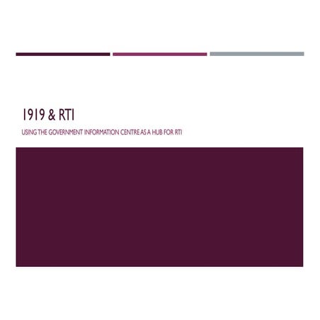 Government Information Centre as portal for Right to Information | PDF