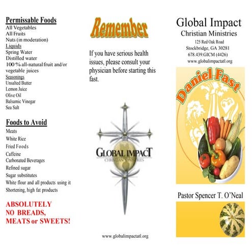 Daniel Fast Brochure | PDF
