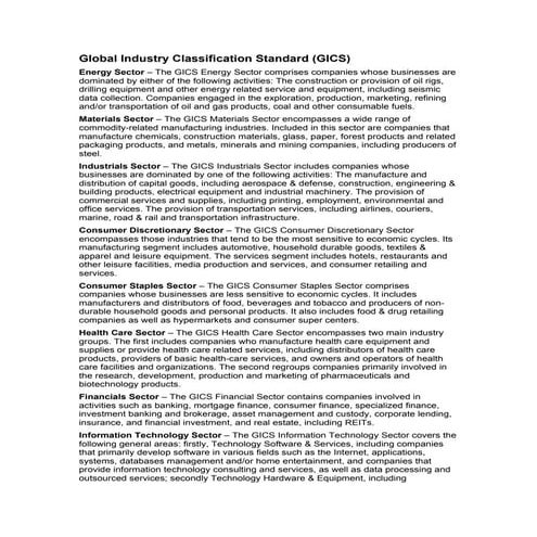 GICS Sector Definitions | PDF