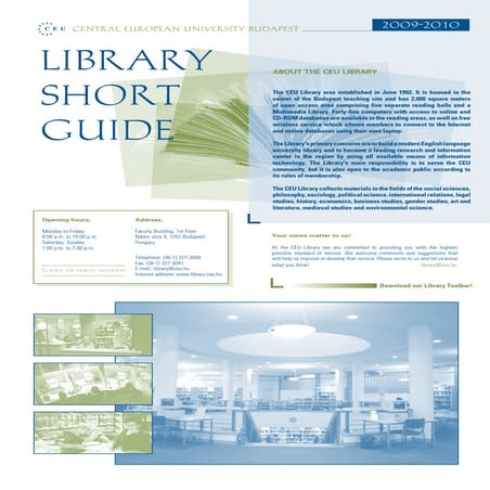 CEU Library Guide 09/10 | PDF