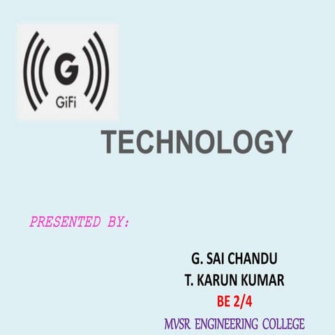 Gi-fi technology | PPTX | Computer Networking | Computing